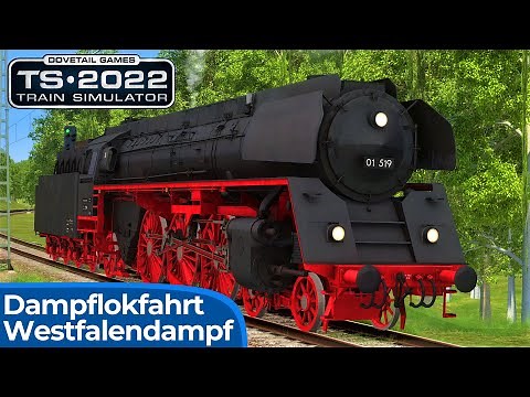 WESTFALENDAMPF: Überführungsfahrt mit dem Bauzugwagen | TRAIN SIMULATOR 2022 | Zollernbahn BR01 519