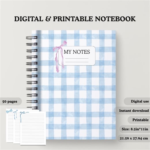50-page Notes Template – Printable PDF | Minimalist Note Pages - Etsy