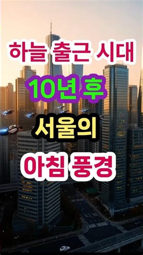 하늘 출근 시대, 10년 후 서울의 아침 풍경#서울미래#미래도시#하늘출근#미래기술#미래사회#서울2036#AI미래#도심항공모빌리티#Shorts#seoulfuture