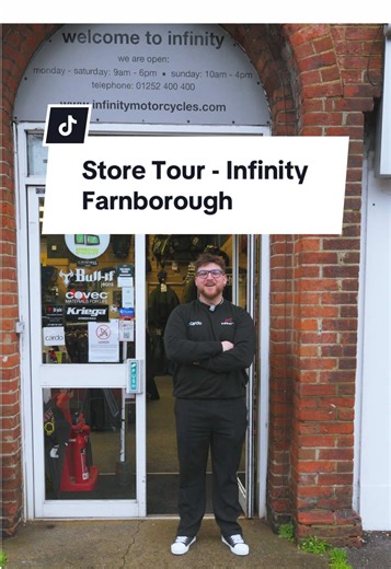 Hendrix takes us through a ‘quick’ store tour of our Farnborough Infinity Branch. 😅 #infinitymotorcycles #farnborough #motorcyclegear