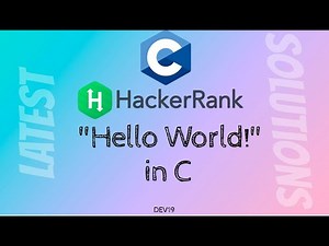 #1 : "Hello World!" in C | HackerRank C Solutions Latest | #cprogramming #coding #helloworld #cpp