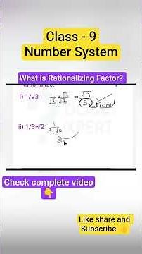 How to Rationalise denominator? What is Rationalising Factor? Class9 Important Ques | Doubt Xpert