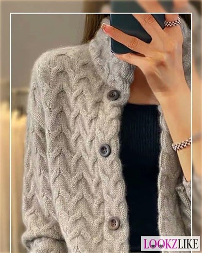 Textured Knit Button-Down Cardigan