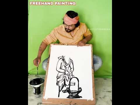 Lord Rama Freehand Painting | Step-by-Step Drawing & Shading Tutorial for Beginners | Artist Harrsha