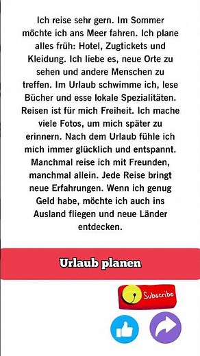 Learn German A2 B1 | Reisen und Urlaub | Easy Listening & Speaking Practice