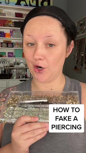 Easy Fake Piercing Hack Using Rhinestones and Eyelash Glue