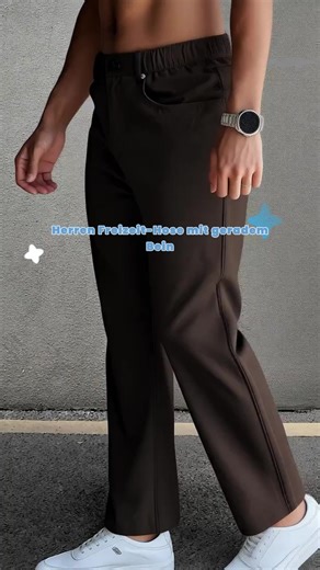 Herren Solide Knopf-Tasche Gerade Bein Hosen für den Alltag