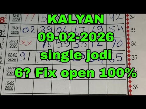 KALYAN MATKA 09/02/2026 | Kalyan trick! Kalyan Today! Kalyan satta Matka