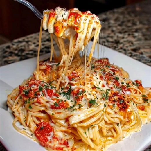 16K views · 42 reactions | Cheesy Spaghetti in Garlic Parmesan & Cream Cheese Tomato Sauce Ingredients: 12 oz spaghetti pasta The full recipe is in the FIRST (C.O.M.M.E.N.T)  | I Am Happy. | Facebook