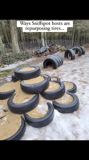 4.4K views · 68 reactions | Repurposing tires  Our Sniffspot hosts are not only amazing for renting out their yards, but they’re also environmentally conscious, repurposing tires at their spots to help save the environment.  | Sniffspot | Facebook