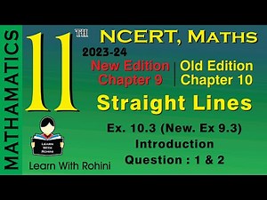 Straight Lines | Chapter 10 | Introduction | Ex: 10.3 | Q: 1,2 | NCERT | Maths |Tamil |class 11