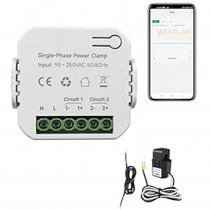 Smart Energy Monitor, Single Phase Clamp Electricity Meter with 1 * 80ACT Current Transformer, WiFi, Real-Time Electricity Monitor/Meter, Solar/Network Metering