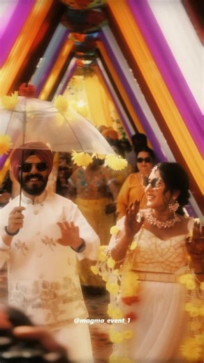 MAGMA EVENT'S on Instagram: "Rang, Umang, aur Phoolon ka sang. 🌼💕 Jaideep & Amanjeet 🫶🏻 . . Edits : @fxxayush 🎥 . . . #nagpur #haldi #viral #tredingreels #love"