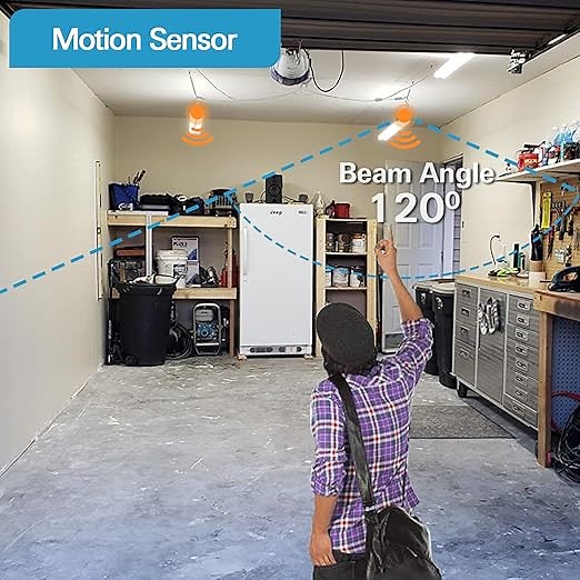 2 Pack 4FT Motion Sensor LED Shop Light