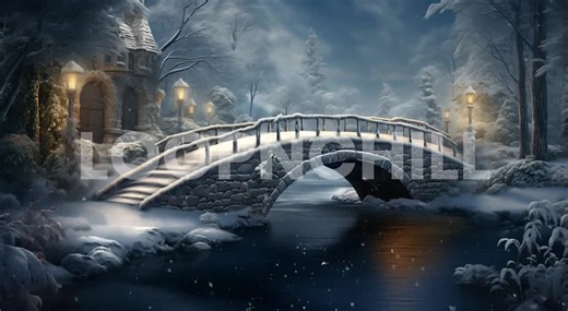Snowy Bridge Animated Winter Background, Calm Snowfall Loop for Zoom, Twitch, OBS, Vtuber Ambient Winter Scene 4K - Etsy