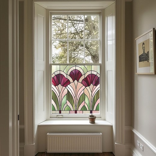 Art Deco Window Film, Privacy Window Film, Window Film, Decorative Window Film, Patterned Window Film, Coloured Window Film, Stained Glass - Etsy