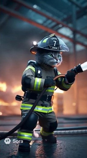 Firefighter Cat Saves the Day 🔥🐱 | Hero Cat Shorts