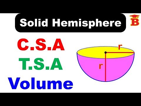 CSA, TSA, Volume of Solid Hemisphere