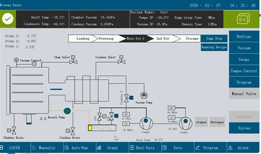 command operation video of SJ freeze dryer