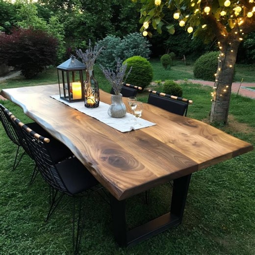 Handmade Live Edge Walnut Dining Table – Custom Solid Wood Kitchen Furniture - Etsy