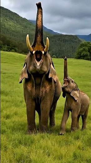 Elephant Trumpeting Loudly in the Wild 🐘🌿🔊 #elephant #viralvideo