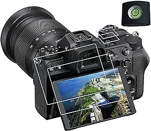Z7 Z6 Top + screen protector compatible with Nikon Z7 Z7 II Z6 Z6 II FX digital SLR Camera with Hot Shoe Cover,0.3mm High Definition 9H Hardness Optical LCD Premium Glass Protective Cover [2+2 Pack]