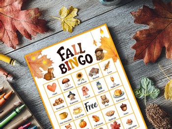 Fall Bingo 50 cards – Printable Classroom Game for Grades 1–3