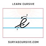 Cursive Letter e in Lowercase - SuryasCursive.com
