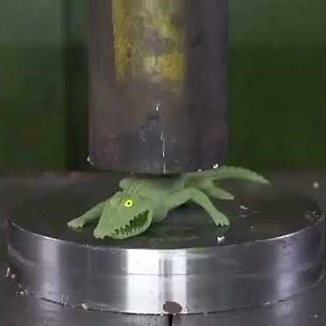 hydraulic press, crocodile exploding meme