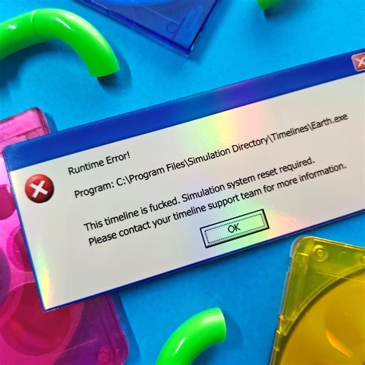 2000s Timeline Runtime Error Sticker | Retro Tech Laptop Decals - Etsy