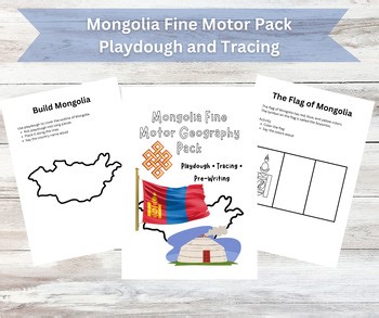Mongolia Fine Motor Geography Pack | Preschool & Kindergarten | Tracing & Playdo