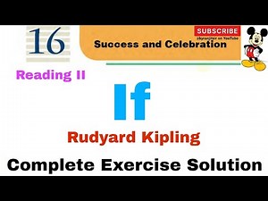 Class 10 || Unit 16 ||Poem : If || Complete Exercise Solution