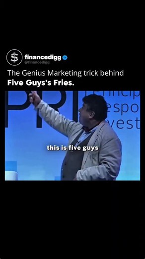 financedigg℠ on Instagram: "The genius marketing trick behind Five Guys' fries is the intentional "overflow" portion they add to every order. They fill the ordered cup and then dump an extra scoop into the bottom of the bag, which is a psychological strategy to create a perception of exceptional value and generosity. The Strategy Explained Perceived Value: Customers feel like they are getting more than they paid for, a "bonus" that was not strictly part of the official cup size. This makes them 