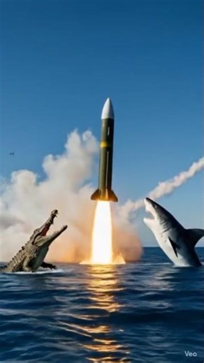 “Crocodile vs Shark Fight – Unexpected Missile Attack 😱”#shorts#viral youtube #animal#fight#video