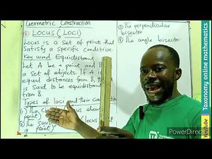 Geometric Construction: Introduction to the concept of Locus (Plural Loci) of a point and their type