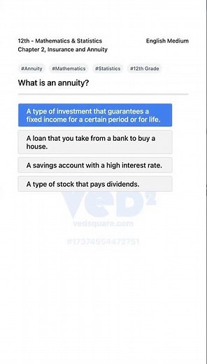 12th Math Statistics Understanding Annuities Chapter 2