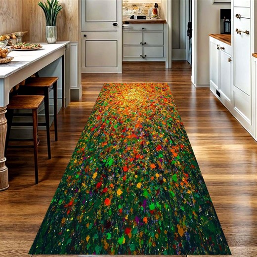 Abstract Splatter Runner Rug: Color Splash Modern Art, Machine-washable Non-slip - Etsy