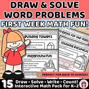 Back to School Math – Draw and Solve Word Problems for K and Grade 1