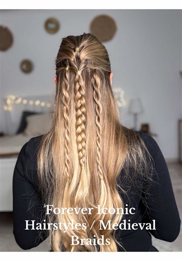 Today’s Forever Iconic Hairstyle: Medieval Muse ✨ Soft, powerful, and straight out of a fairytale. This braid made me feel like a queen from another era. #medievalhair #braidtutorial #hairstyleinspo #medievalaesthetic #forevericonichairstyles
