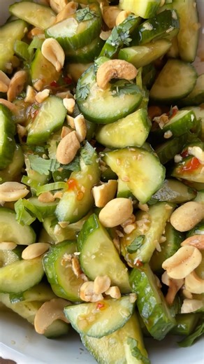 This is my absolute favorite way to eat cucumbers. Quick, easy and a little spicy! | The Best Keto and Low Carb Recipes