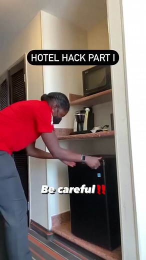 Hotel Mini Fridge Hack Lots of people don’t (or didn’t) know there is a knob behind some hotel mini-fridges. If you’re like me and enjoy having drinks, snacks, and/or food in your hotel room, this helps stop your food from spoiling. #hotelrooms #travelhacks #flightattendantlife #mealpreplife #blackcreative #flightattendant #lifestyleinfluencer #blackcreator #travelforever #hotelliving #cabincrewlifestyleThese views are my own and do not necessarily represent the views of my employer.