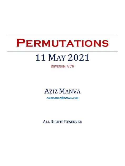 exploring permutations and arrangements a guide to factorials restricted permutations and