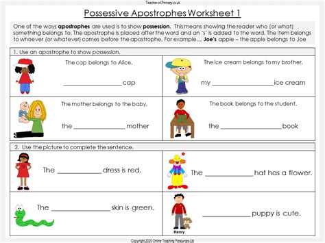 Possessive Apostrophes Year 2 Teaching Resources