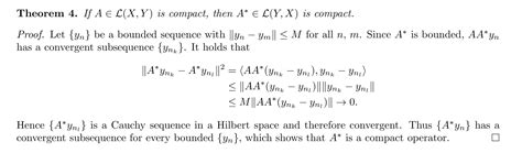 functional analysis adjoint of a compact operator between hilbert space is compact