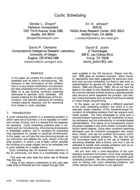 pdf cyclic scheduling