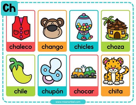 Palabras con la Ch para niños Sílabas cha che chi cho chu in 2024