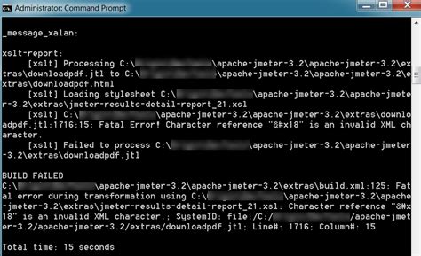 Getting Fatal Error During Transformation While Running JMETER Script
