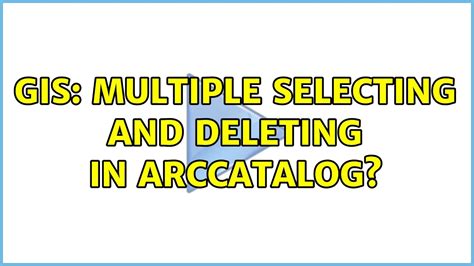 GIS Multiple Selecting And Deleting In ArcCatalog YouTube