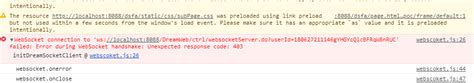 Websocket Error During WebSocket Handshake Unexpected Response Code
