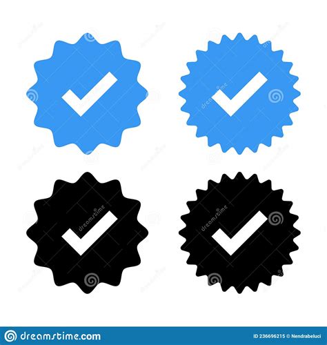 Verified Badge Profile Set Profile Verification Approved Icon With A